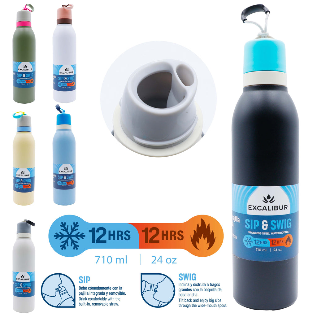 Botella Térmica de Acero Inoxidable 710ml Excalibur A164-SF0W-700 Term