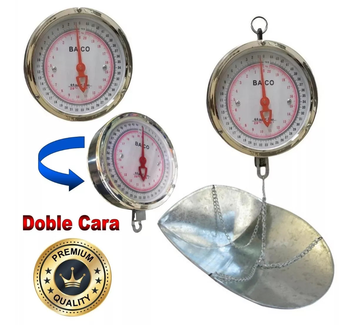 Balanza de Reloj Colgante 20kg Doble Cara PH-GPC9 Báscula. Pesa.